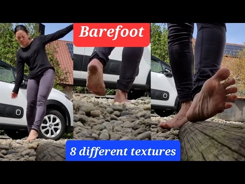 Barefoot park? 8 different textures / I did it in our mini garden - YouTube