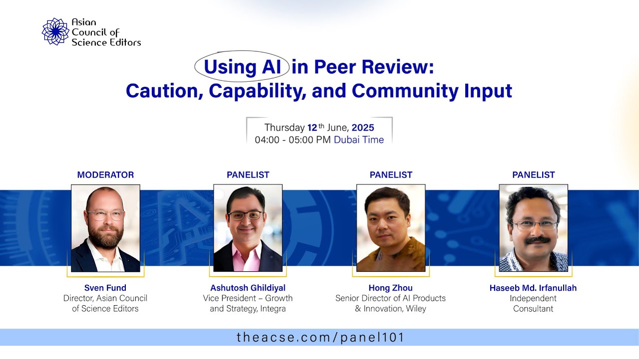 Panel Discussion: Using AI in Peer Review: Caution, Capability, and ...