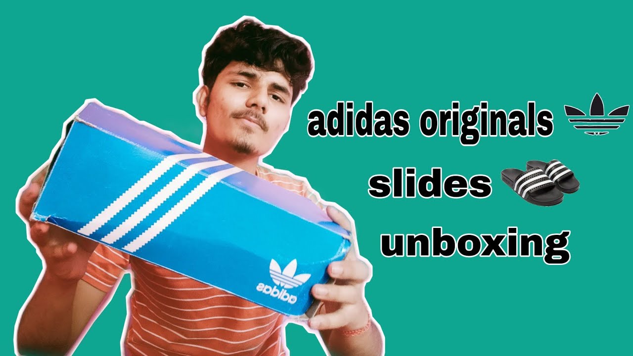 Adidas originals slides unboxing from Flipkart - YouTube