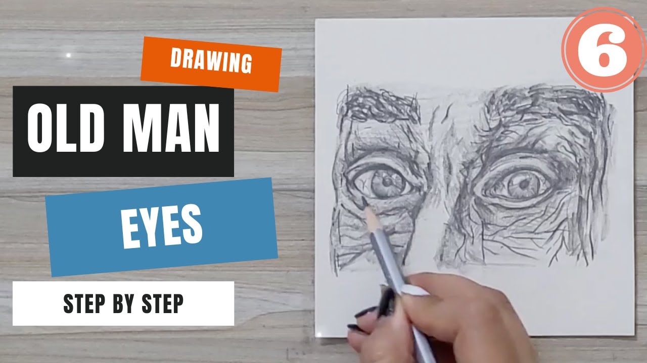 Amazing old man eye drawing tutorial - How to draw eyes - challenge 6 ...