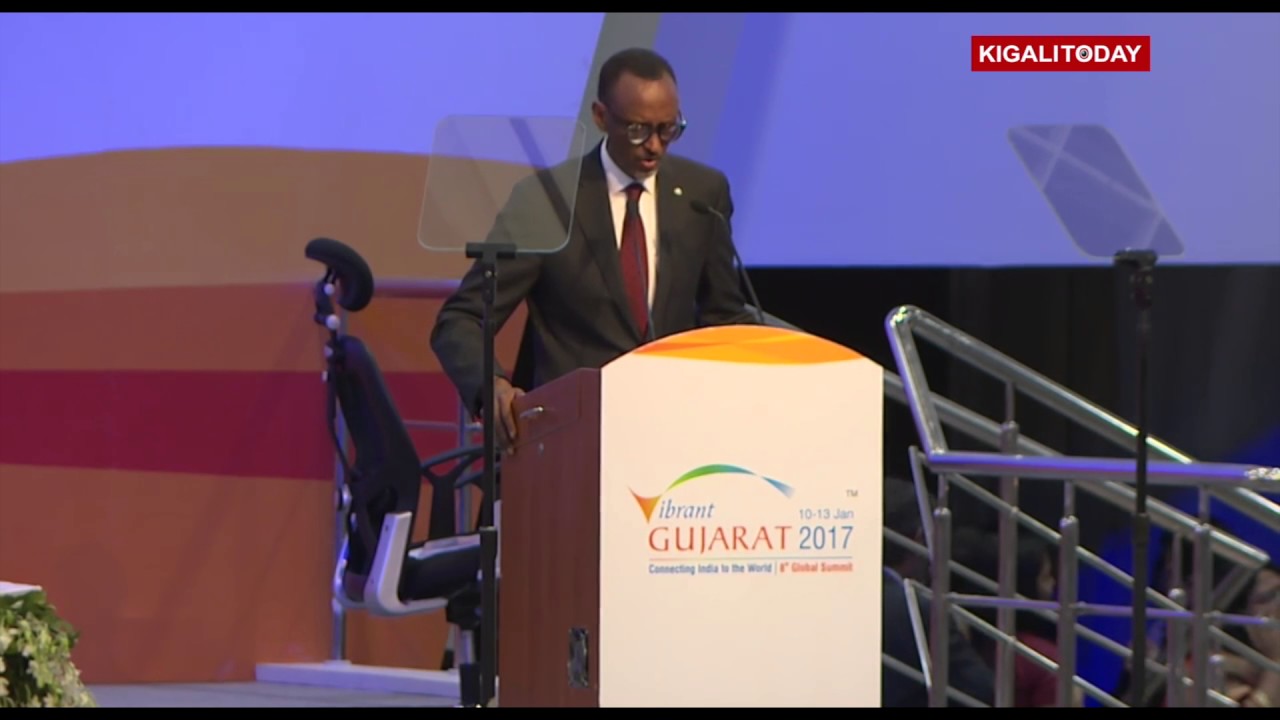 KAGAME MEETS INDIAN PM, ADDRESSES GUJARAT SUMMIT - YouTube