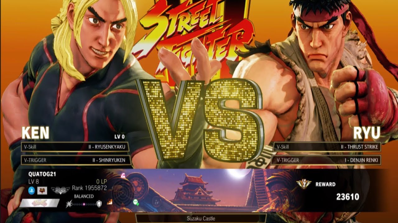 STREET FIGHTER V ARCADE HARD MODE: KEN VS RYU GAMEPLAY - YouTube