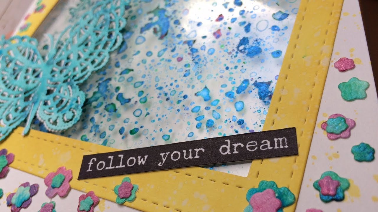 Super fun technique Cosmic Shimmer Pixie Powder on acetate - YouTube