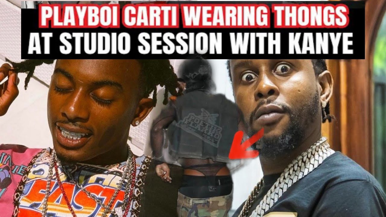 WTF! 😱 Playboi Carti wears G-string to Kanye West Studio Session - YouTube