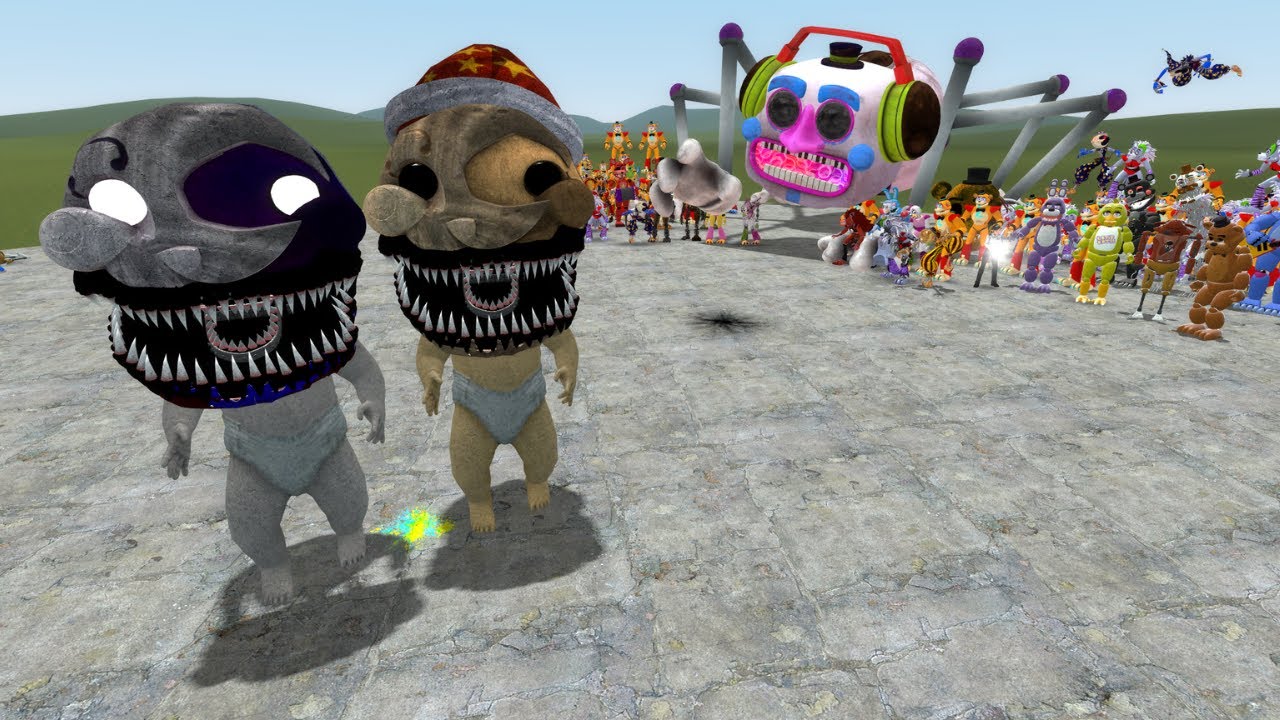 NIGHTMARE SUNRISE & MOONDROP VS ALL FNAF 1 9 SECURITY BREACH ...