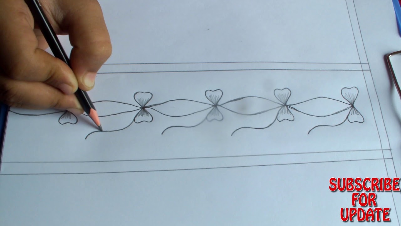 How To Draw Simple Nakshi Kantha Design||Easy nokshi Katha Design ...