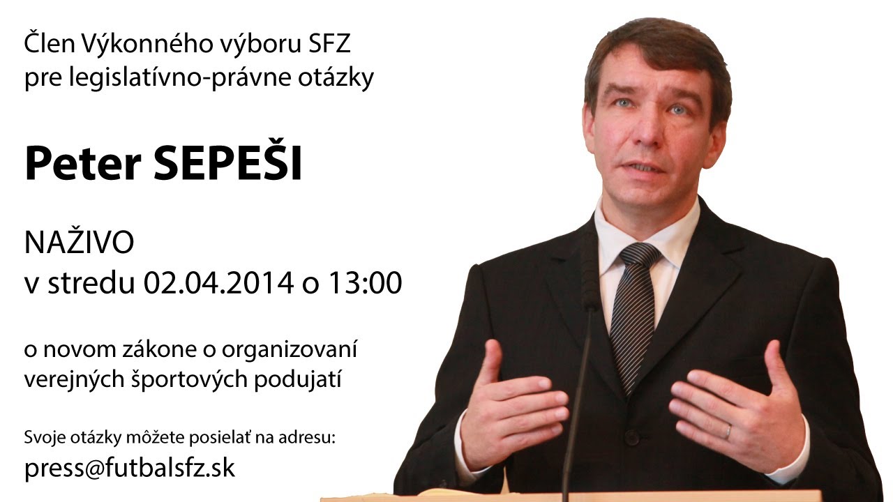 ONLINE: Peter Sepeši naživo o Zákone č. 1/2014 - YouTube