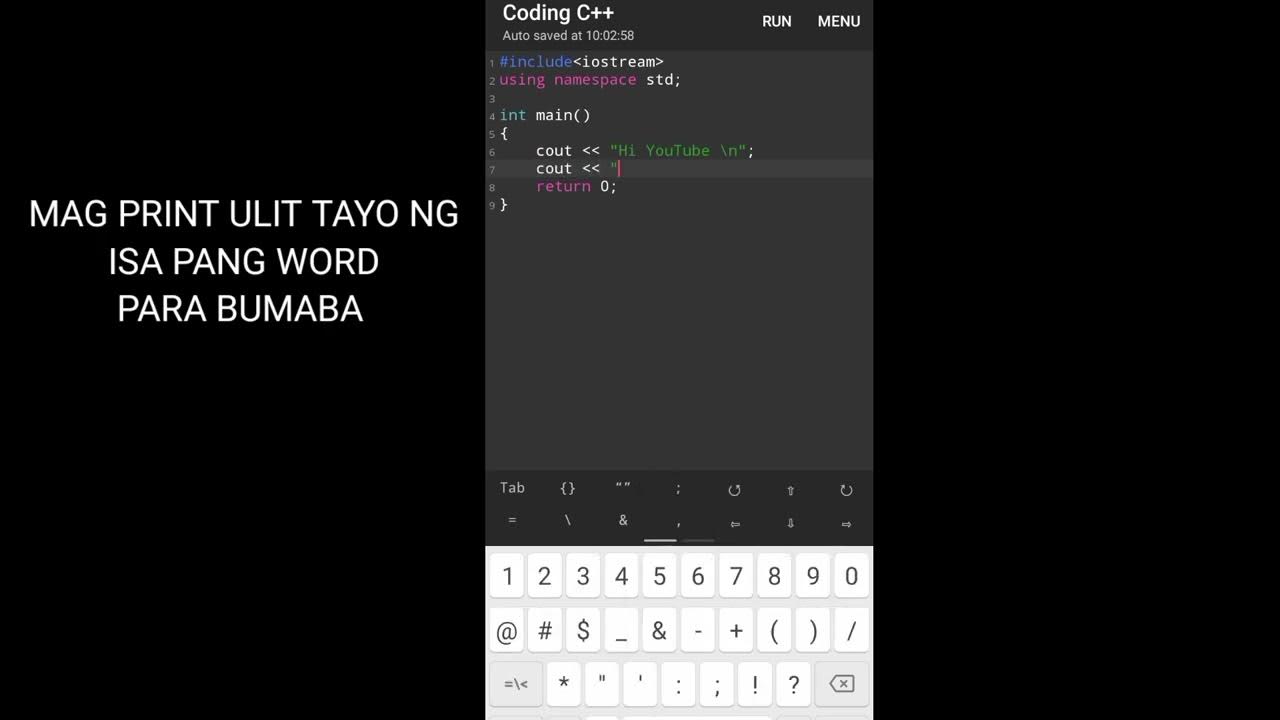 INTRODUCING C++ | PAANO MAG PROGRAM GAMIT ANG PHONE | TAGALOG - YouTube