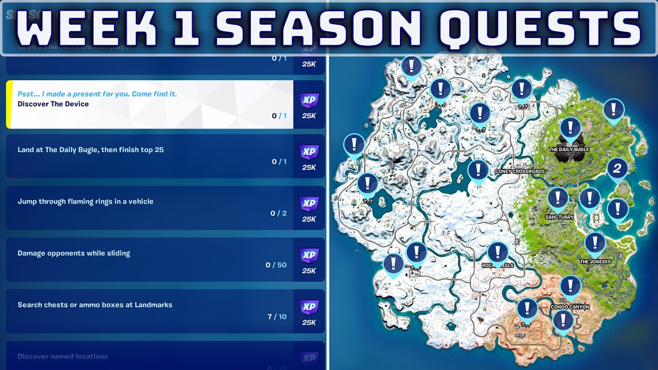 WEEK 1 SEASON QUESTS - All 8 Challenges [Fortnite Chapter 3, Season 1 ...