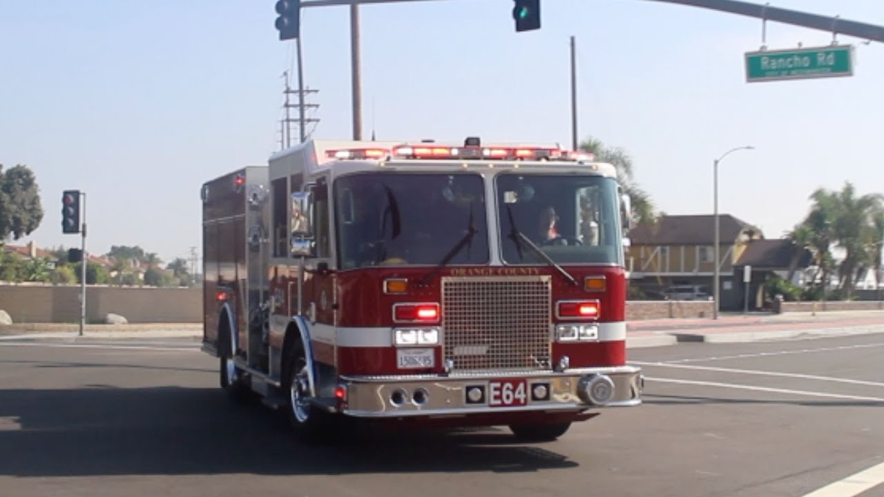 OCFA Engine 64 responding - YouTube