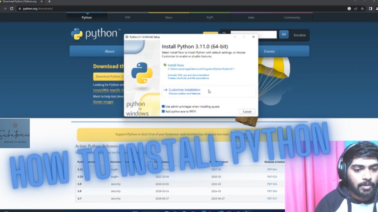 Installing Python on Windows - Python version 3.11.0 tutorial - YouTube