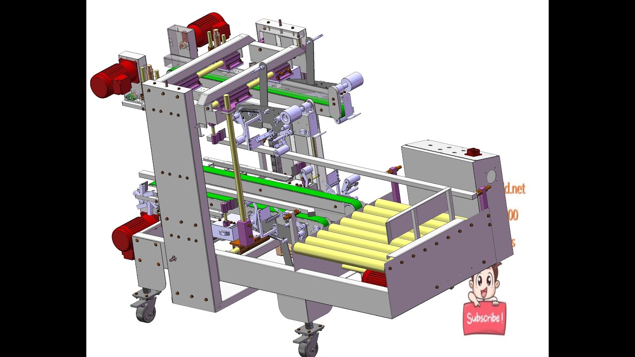 Carton box four corner tape sealing machine-industrial 3D model ...