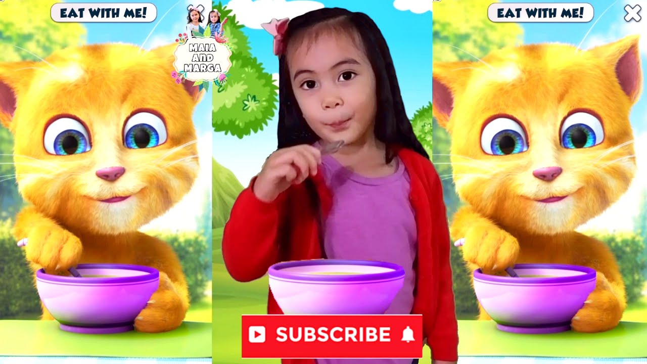 Maia and Marga | Talking Ginger Eating Cereal 🐱 ️ Talking Tom and ...