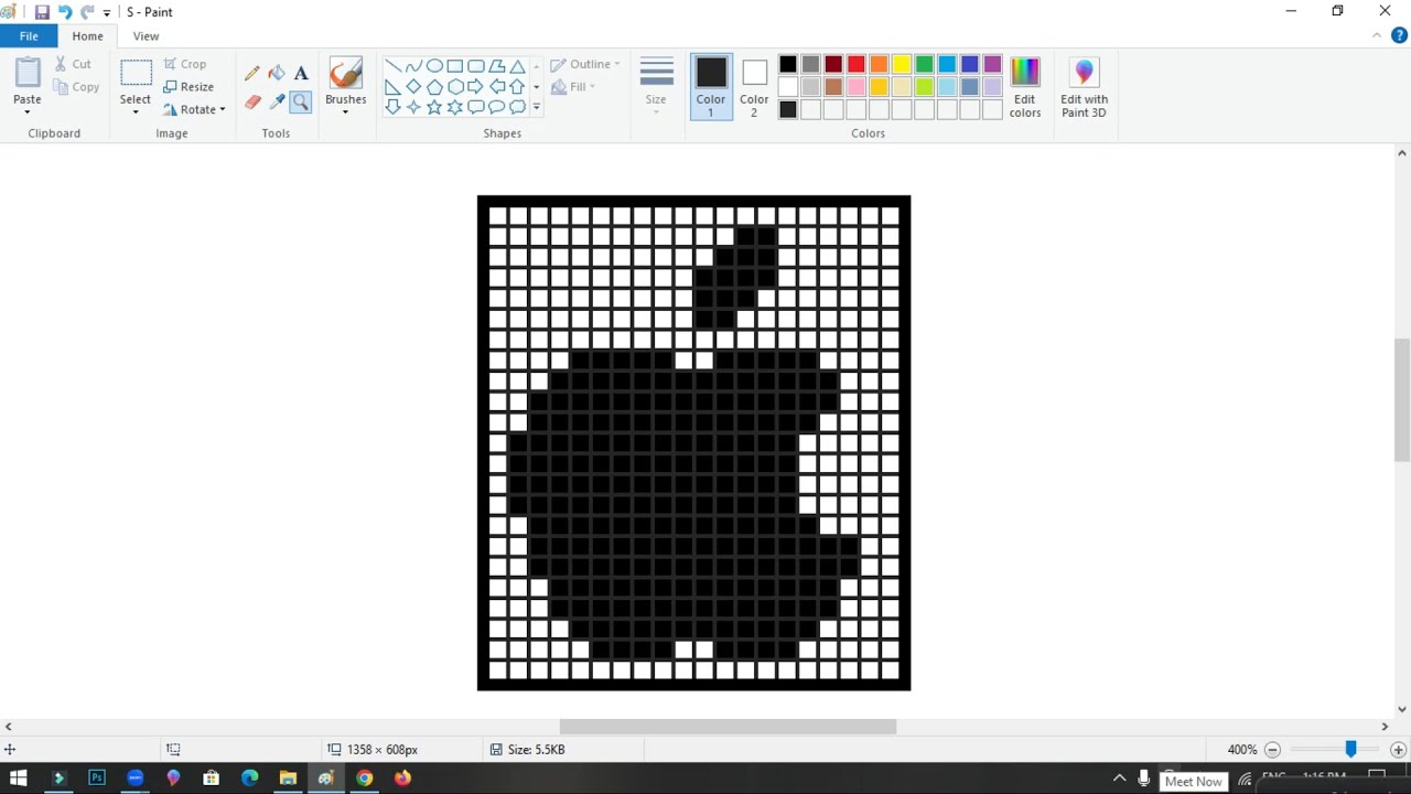 How to draw a pixel Apple logo MS Paint - YouTube