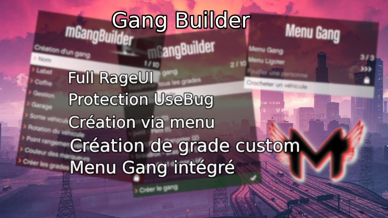 FiveM [ESX - RageUI] | GANG BUILDER & MENU GANG | SANS RESTART - YouTube