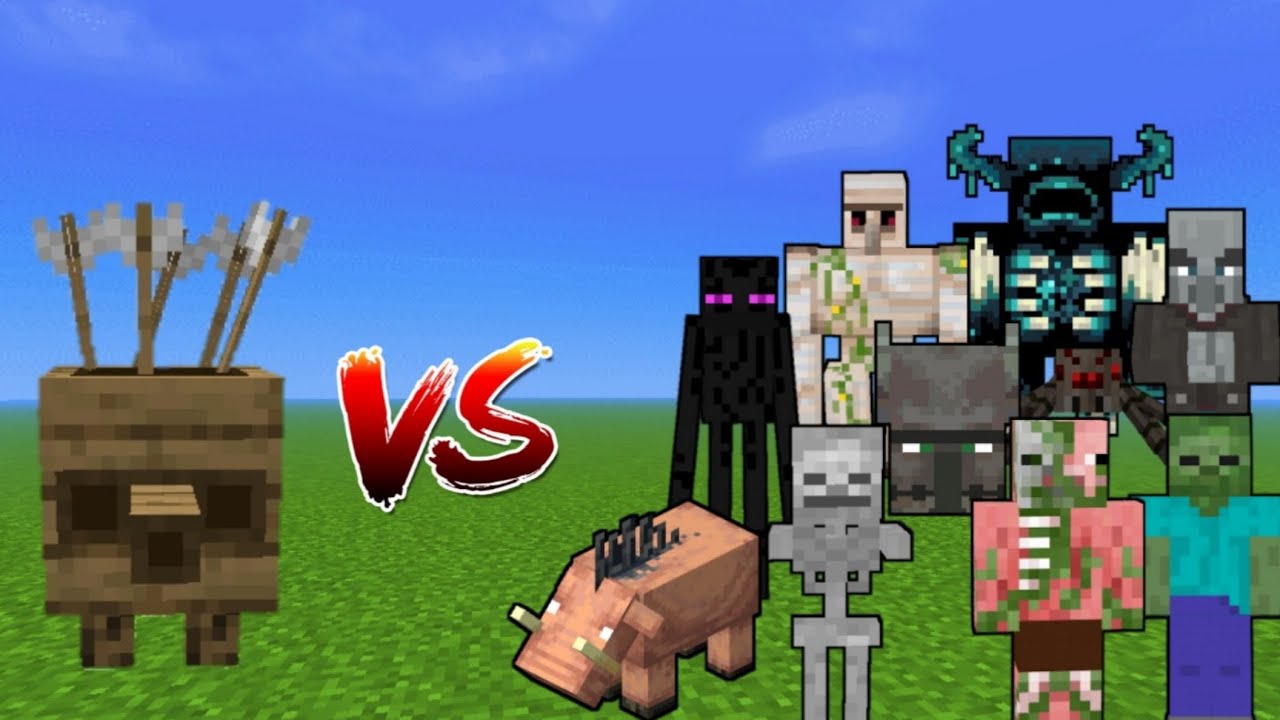 Wood Golem VS All Mobs in Minecraft - YouTube