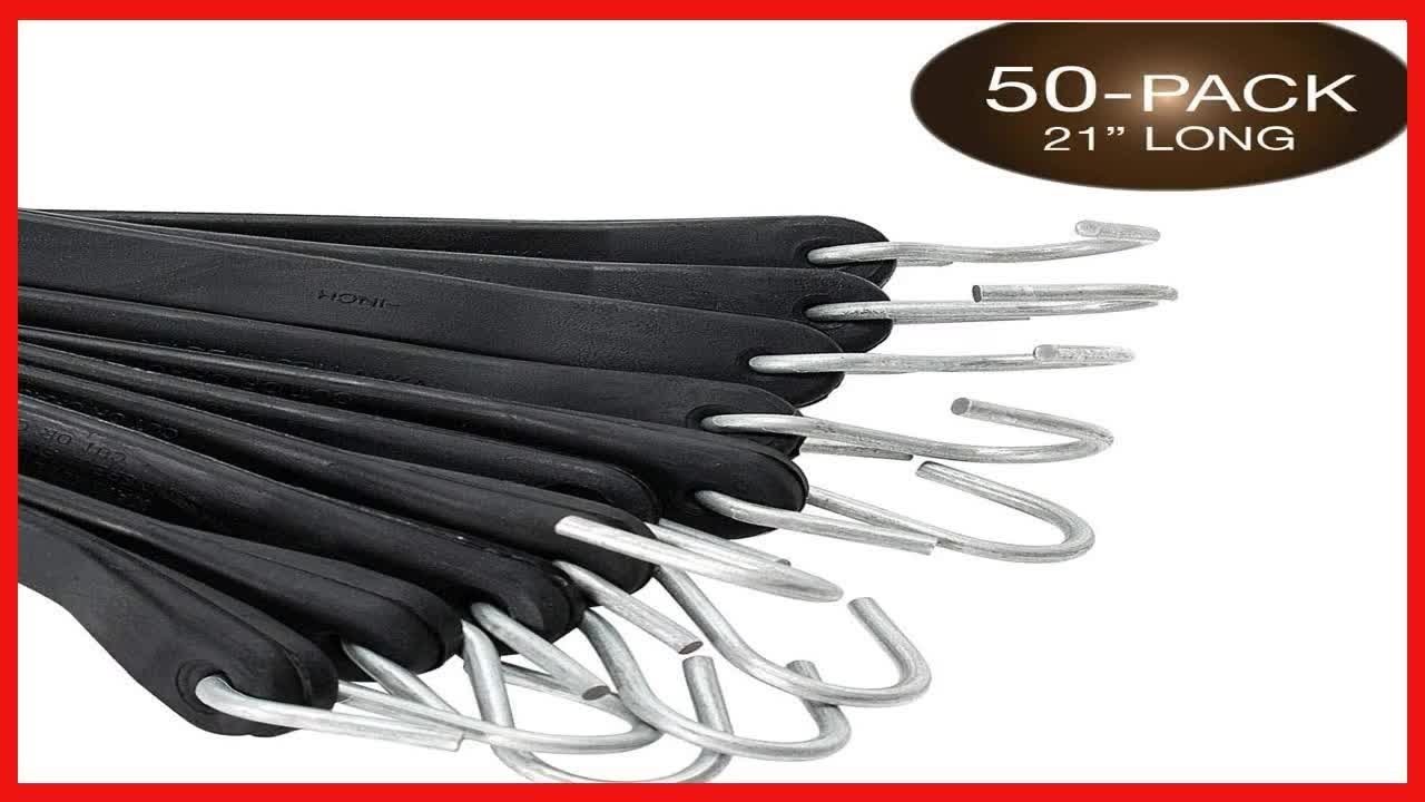 Pack of 50 Tarp Straps for Flatbed Trailers, 21" Long Natural Rubber ...