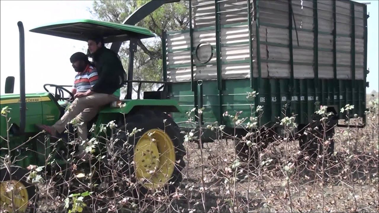 Automation of Cotton Stalks Harvesting, Chipping & Loading - YouTube
