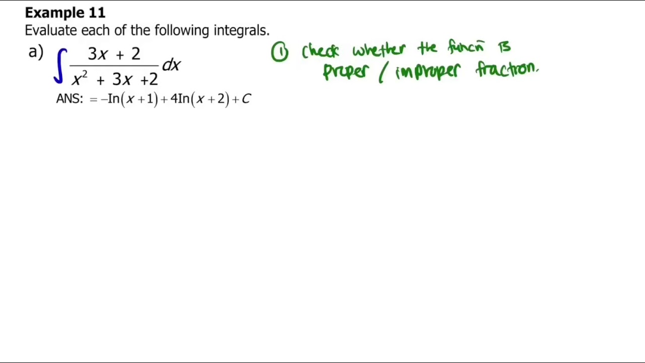 Partial Fraction [Proper Fraction] Example 1 - YouTube