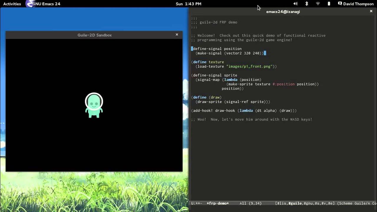 Functional Reactive Programming in Scheme with guile-2d - YouTube