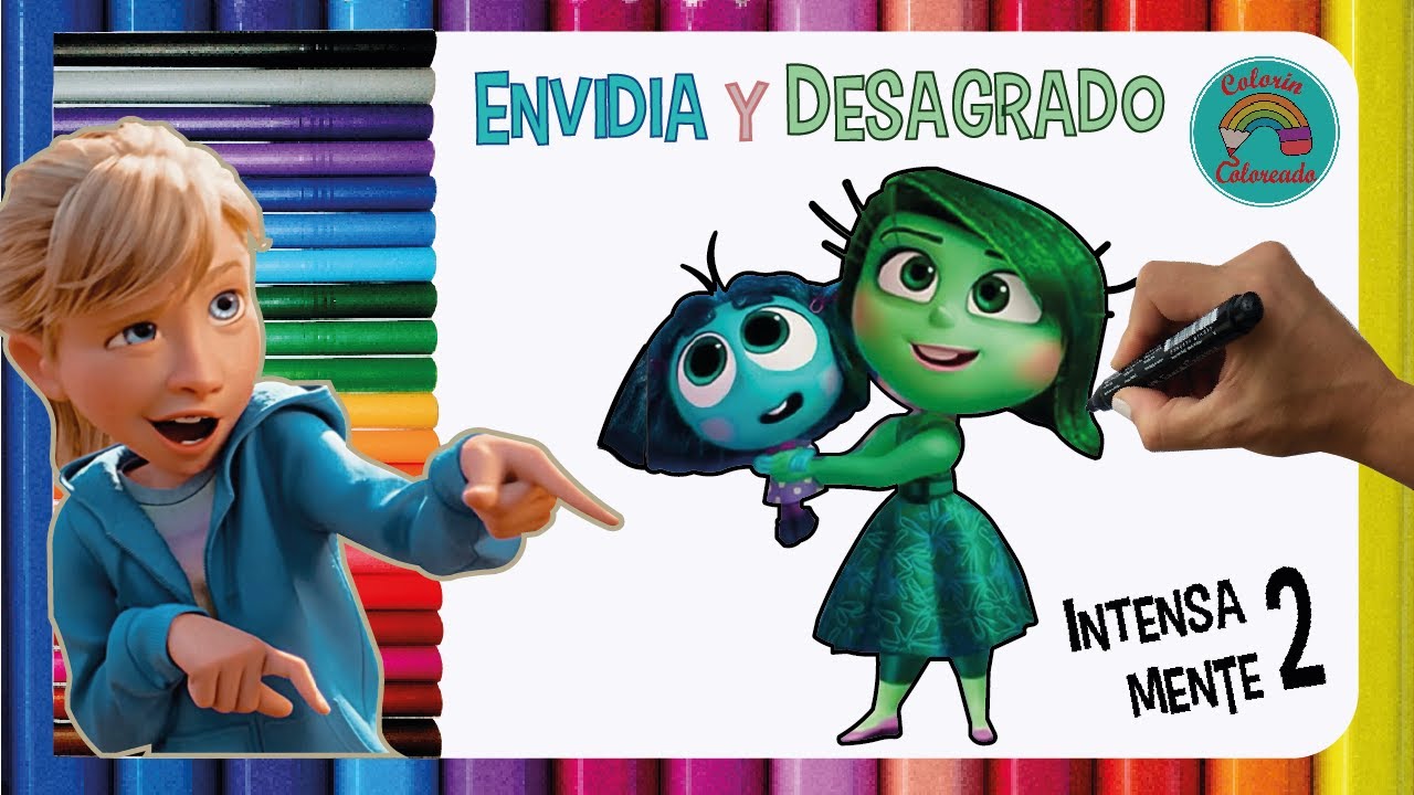Dibuja a DESAGRADO y ENVIDIA de INTENSAMENTE 2 |Draw DISLIKE and ENVY ...