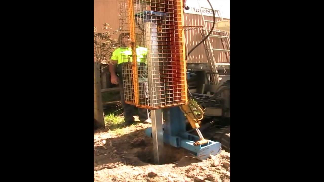 Track Mounted Post Driver.. - YouTube