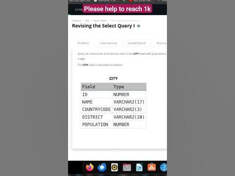 hackerrank SQL solution 1 | revising the select query 1 #python #hackerranksolution #sql # ...
