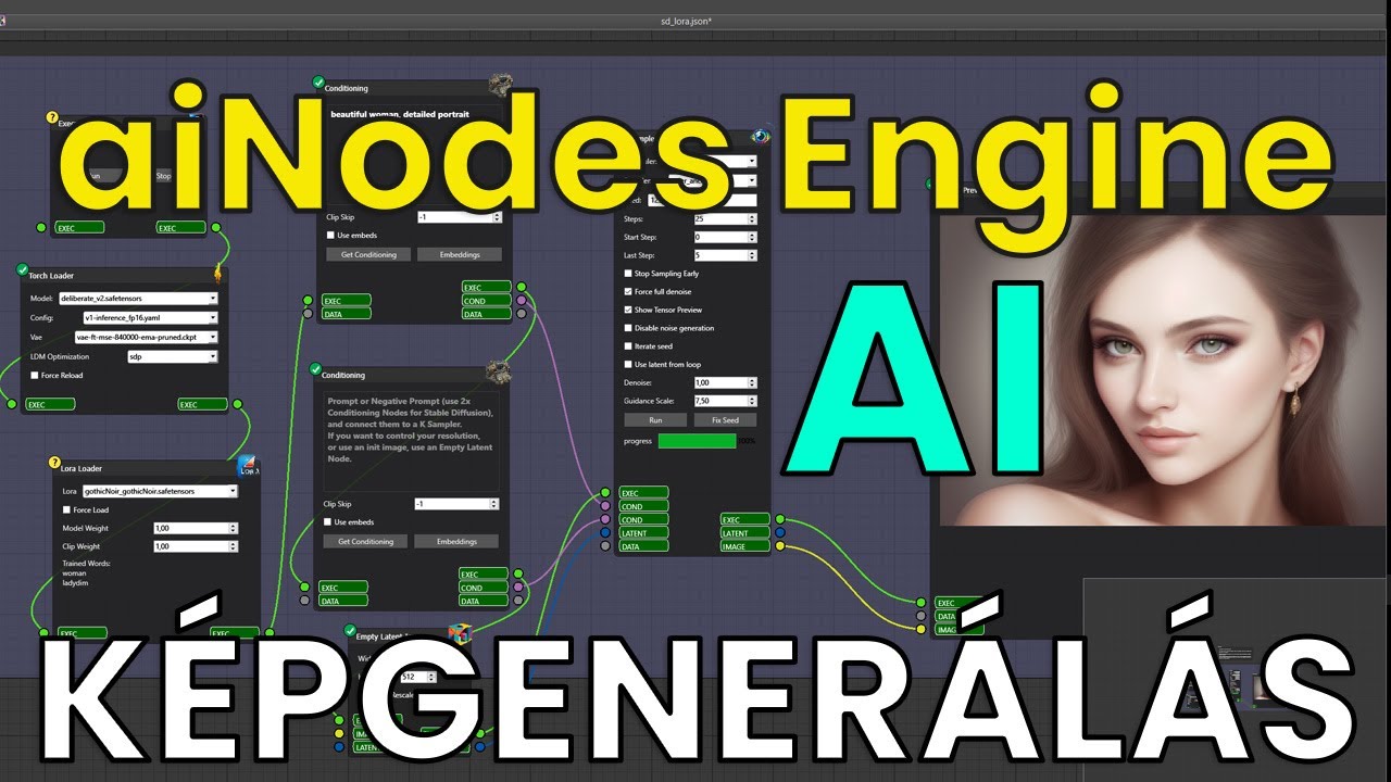 aiNodes, egy egyszerű könnyen használható Python alapú AI kép / videó generáló node alapú ...
