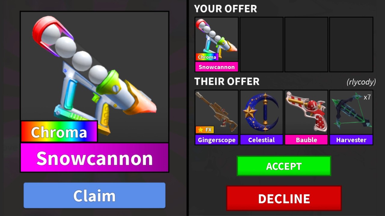 What Do People Offer For CHROMA SNOW CANNON In MM2?! - YouTube