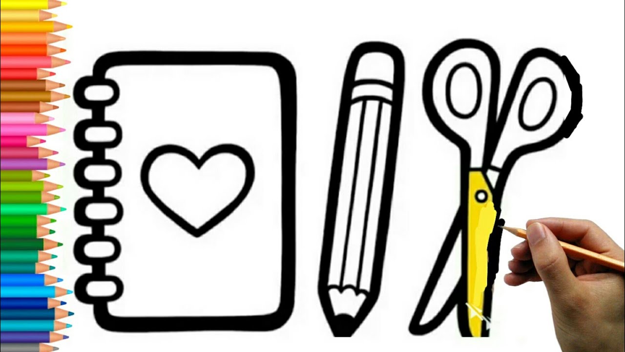 How to draw Diary with pencil easy for kids - YouTube