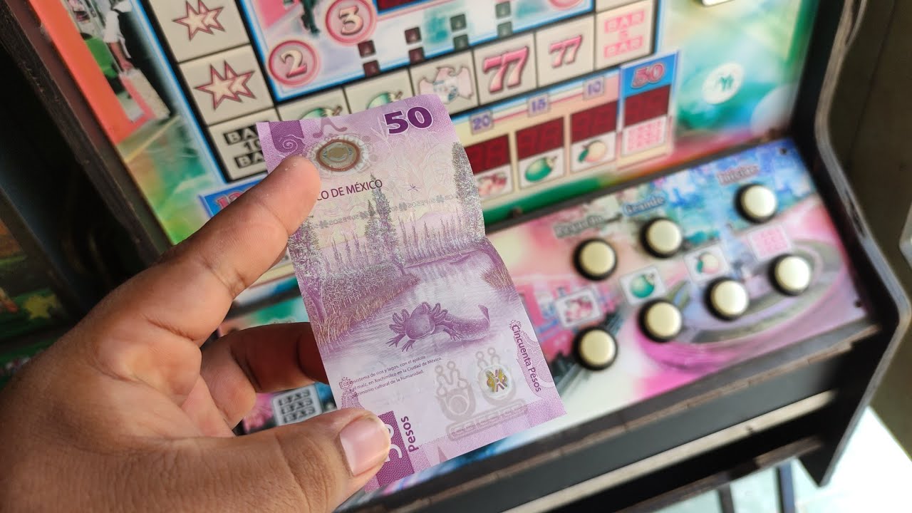 gano mucho dinero en la maquinita tragamoneda con el billete de la ...