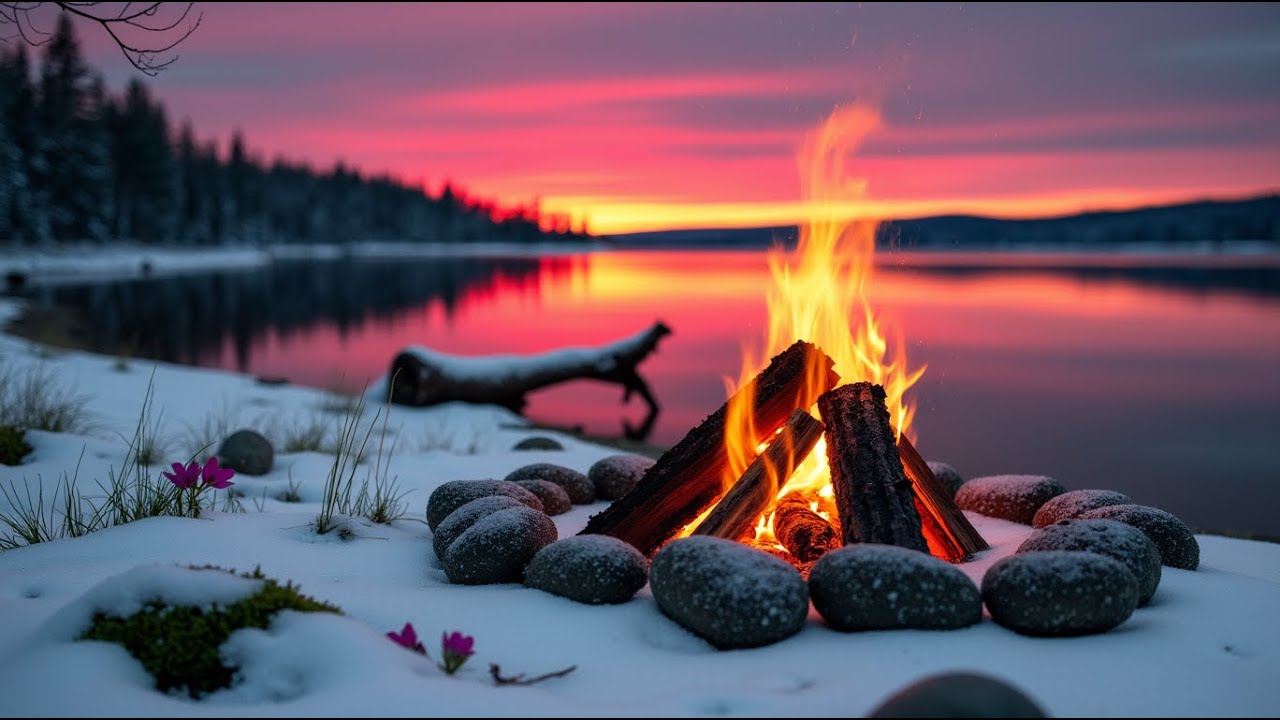 Evening Lakeside Campfire: Authentic Live Nature Sounds for Tranquil ...