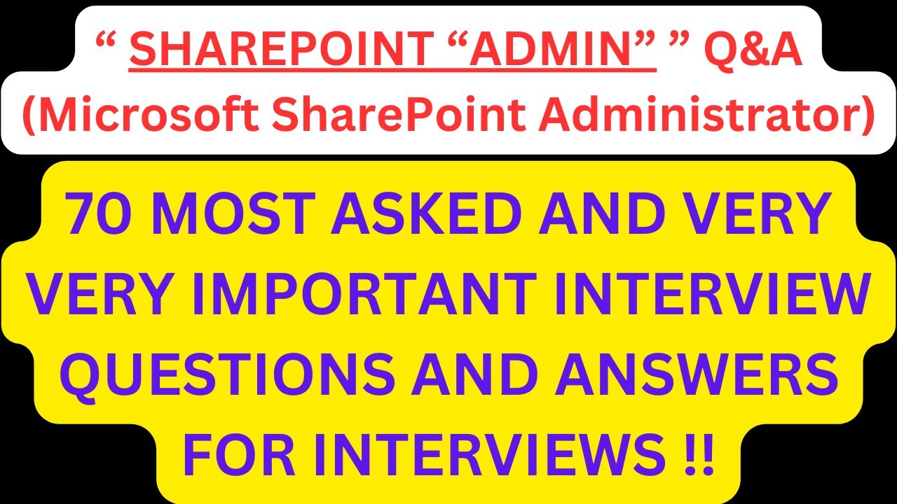 "SharePoint Admin Q&A (Microsoft SharePoint Administrator)", 70 Most ...
