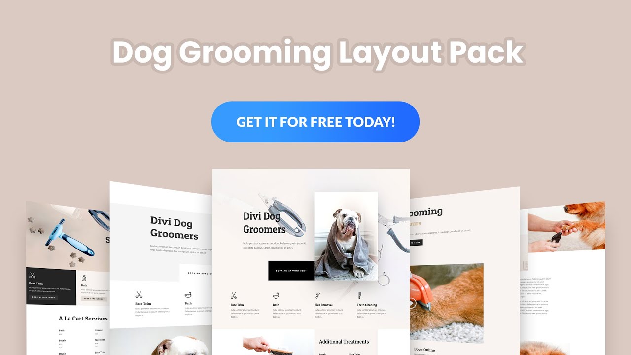 Get a FREE Dog Grooming Layout Pack for Divi - YouTube