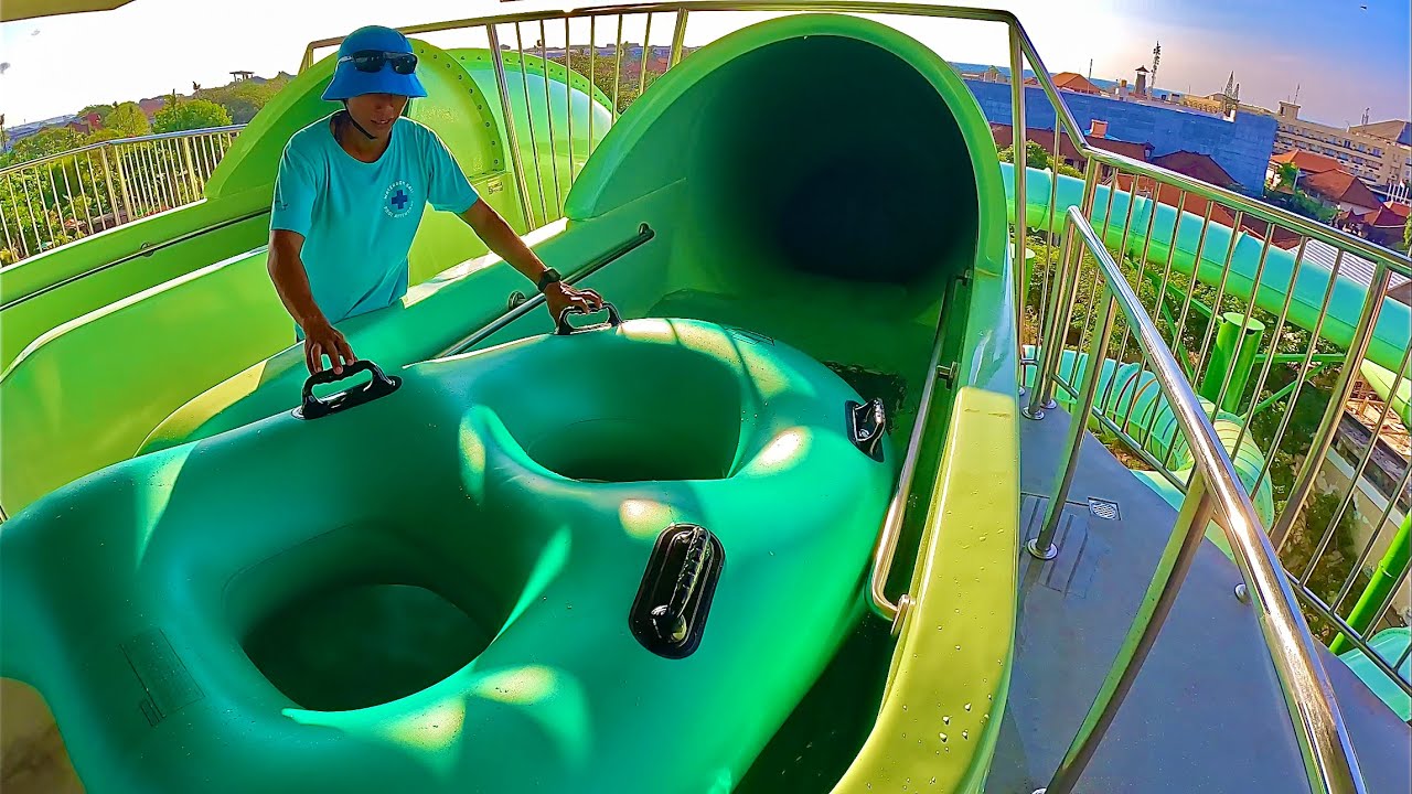 Crazy Downhill Drop Water Slide at Waterbom Bali, Indonesia - YouTube