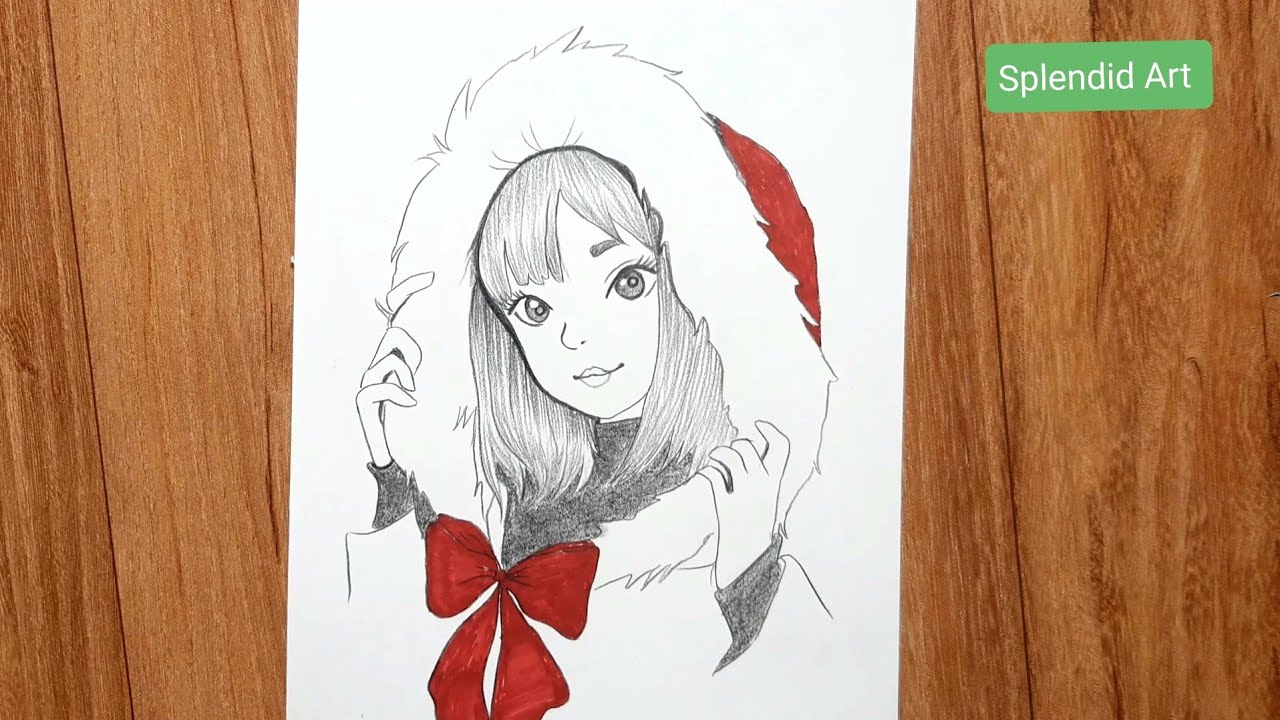 Cartoon sketch | Girl pencil drawing for beginners | Splendid Art | Art ...
