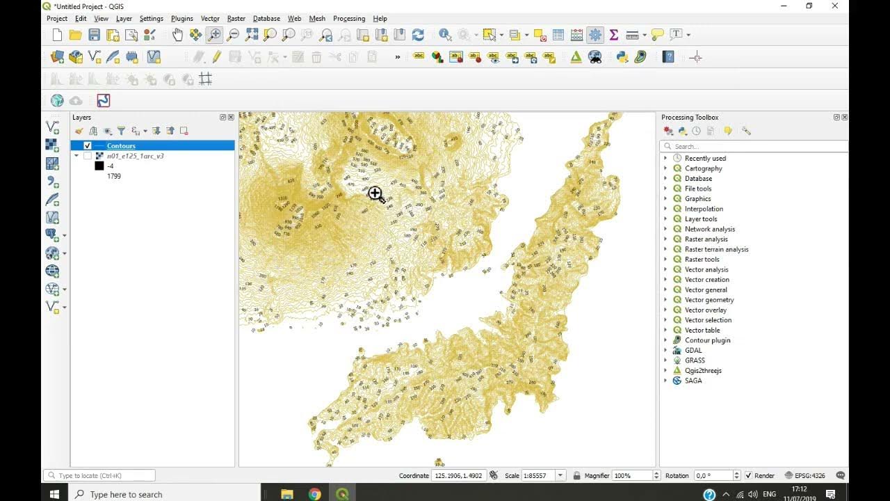 How to Download SRTM Maps, Create Contours in QGIS - YouTube