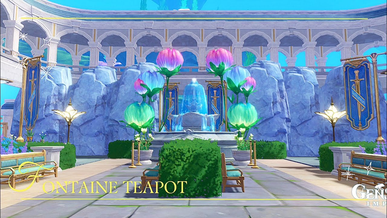Fontaine Teapot!! || Serenitea Pot (Showcase & Build) #genshinimpact # ...