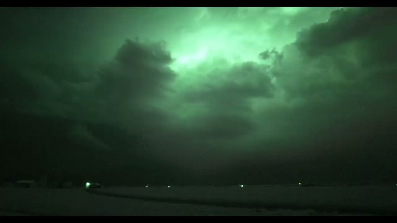 Green Lightning Storm