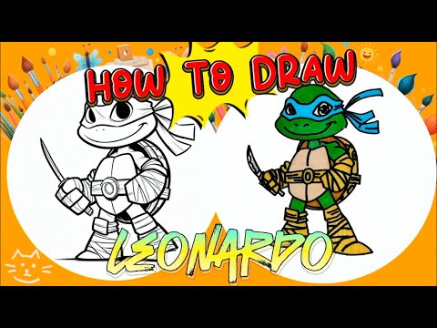 How To Draw Leonardo From Ninja Turtles Step By Step Easy Guide By Fun ...