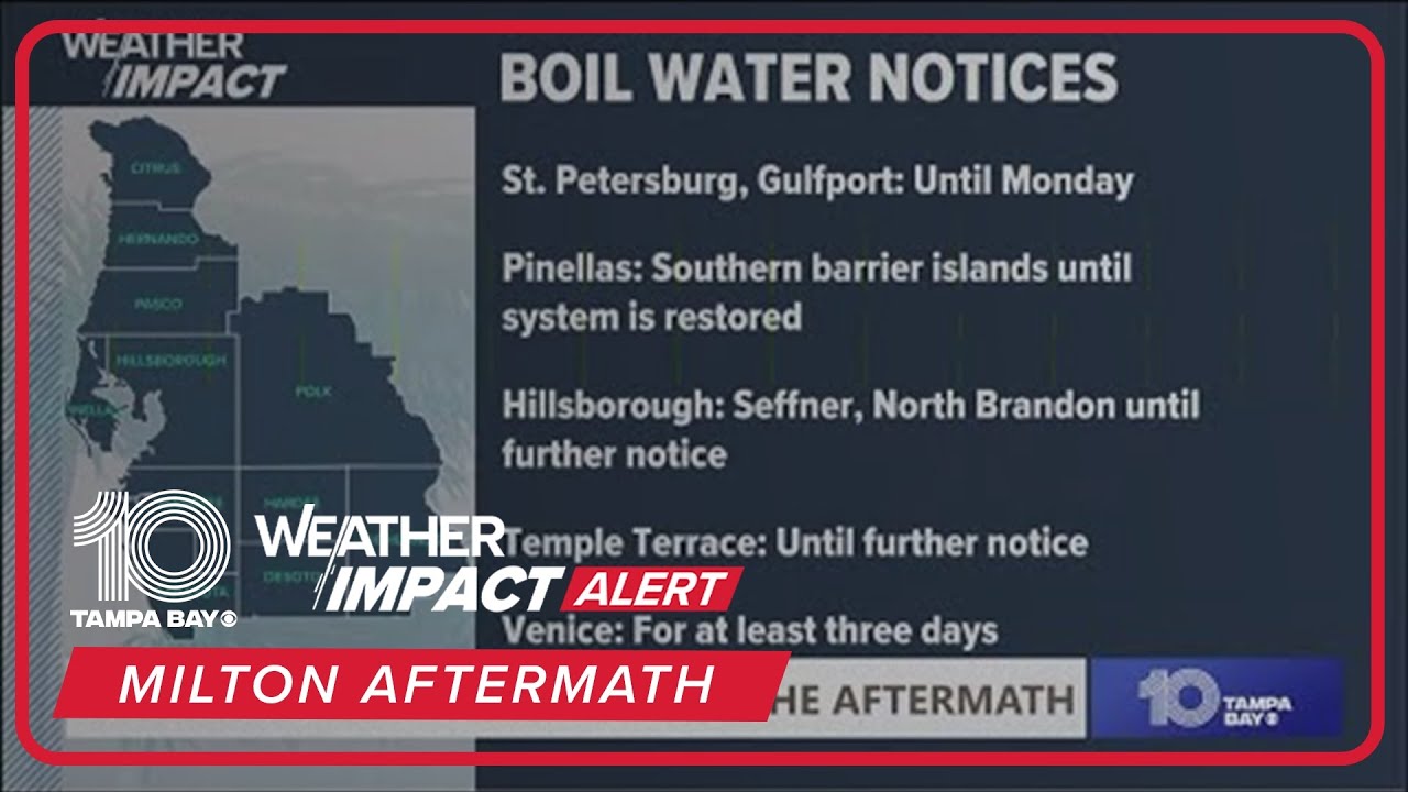 Milton aftermath: These boil water notices are in effect in the Tampa ...