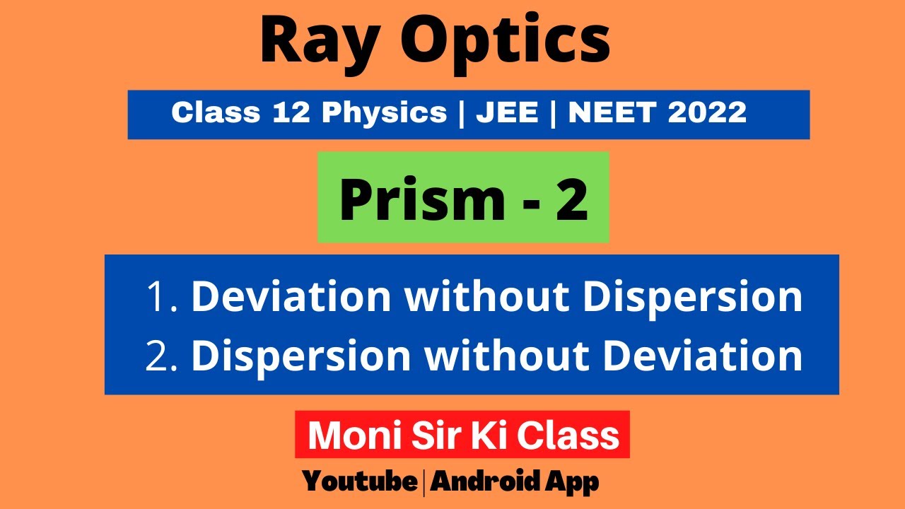 Prism | Deviation without dispersion and Dispersion without Deviation ...