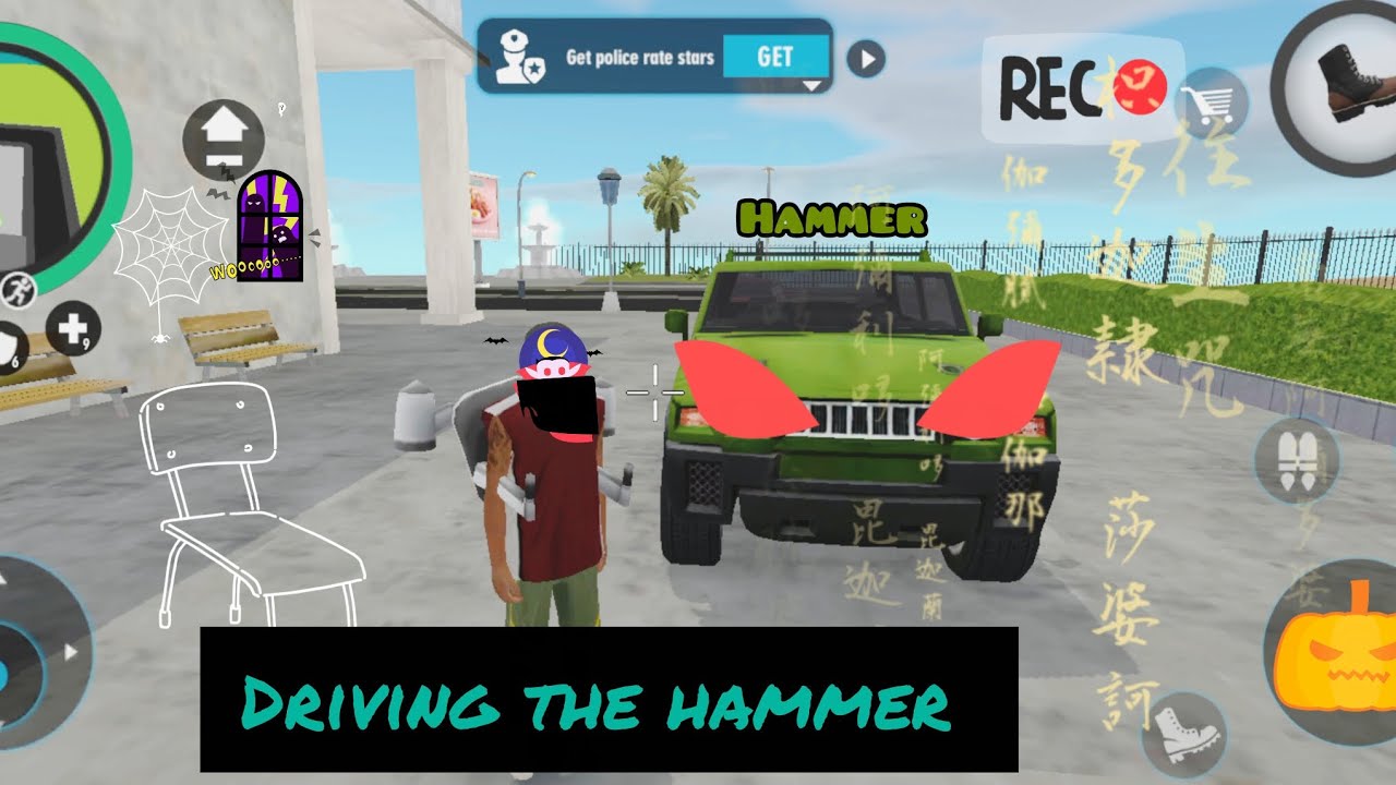 Driving a hammer car in a real Gangster crime simulator - YouTube