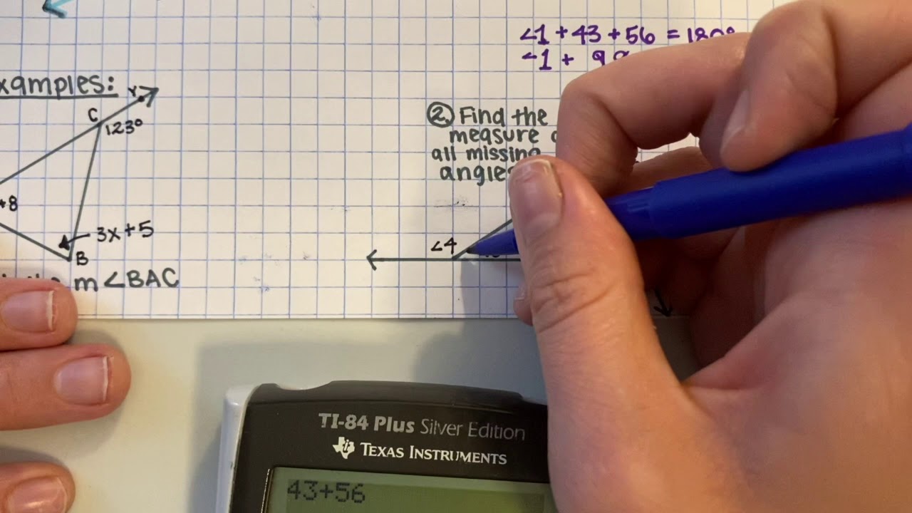 Interior & Exterior Angles of Triangles (NC 8th Grade Math) - YouTube