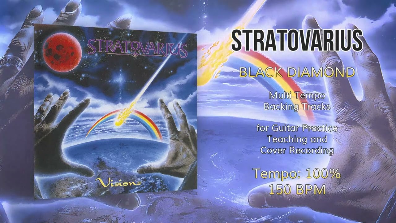 STRATOVARIUS - Black Diamond - 100% Tempo (150 BPM) Backing Track - YouTube