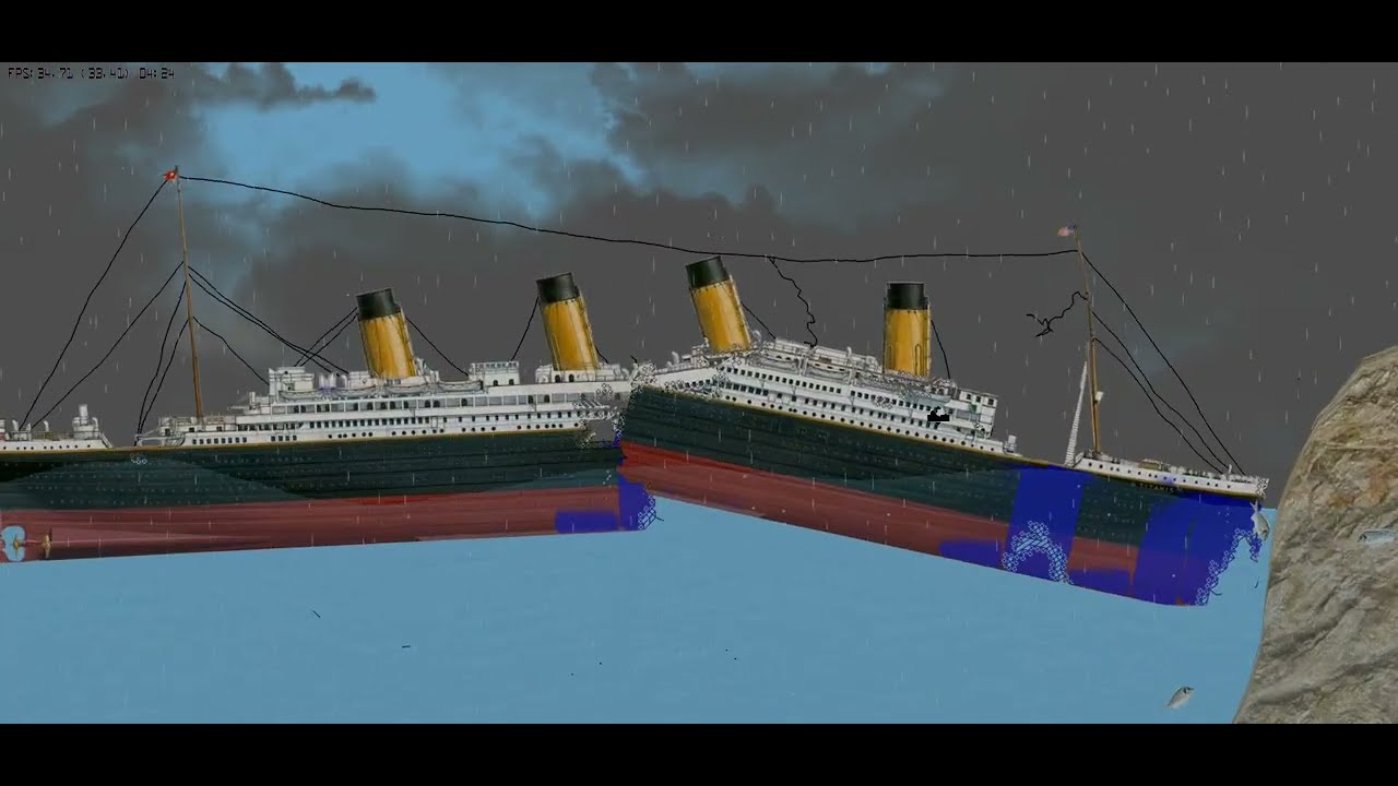 Floating Sandbox Titanic Storm and Tsunami - YouTube