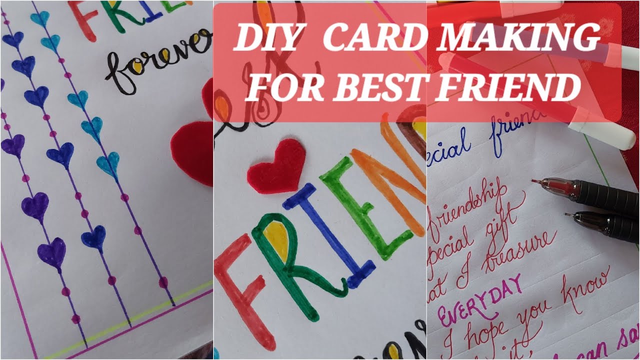 Easy DIY #friendship card making in A4 paper with Sketchpen #diy #card ...