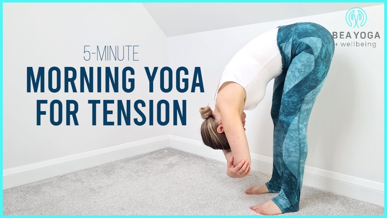 Morning Yoga for Tension | Ease morning tension in 5 minutes! - YouTube