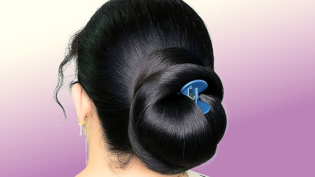 Simple Daily Bun Hairstyle Tutorial 🧿 Easy Bun With Clutcher/daily ...