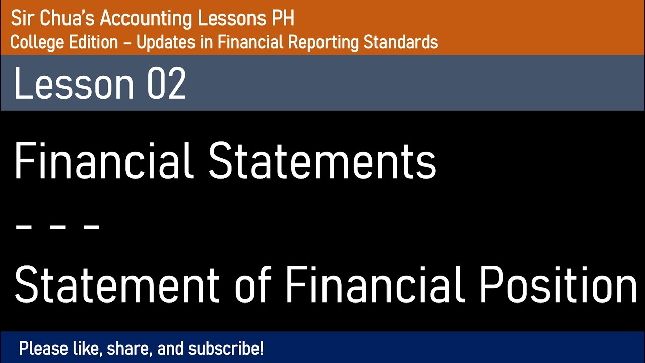 Financial Statements and the Statement of Financial Position - YouTube